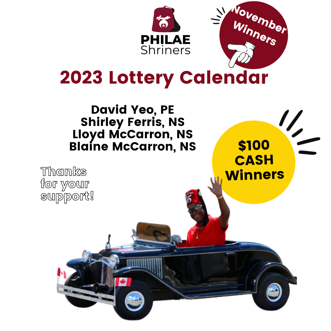 Lottery Calendar 2025 – Philae Shriners