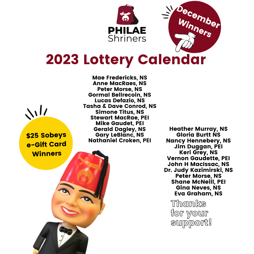 Lottery Calendar 2024 – Philae Shriners